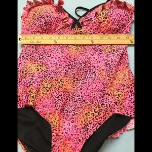 Coco Rave | Swim | Coco Rave Ruffled Hot Pink Orange Animal Print ...